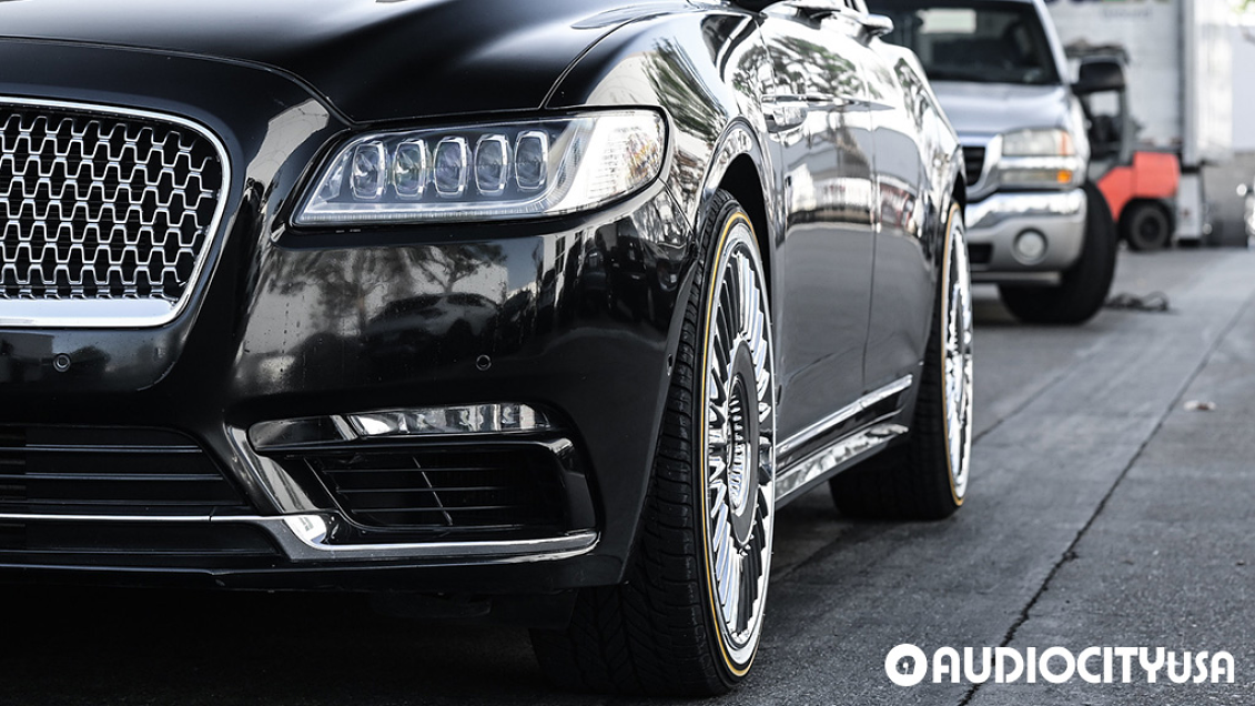 2019 Lincoln Continental on 20" Asanti Black Wheels ABL-40 Tiara Chrome ...
