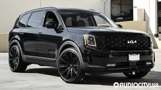 2022 KIA Telluride on 24" Azad Wheels AZ99 Silver with Chrome SS Lip ...