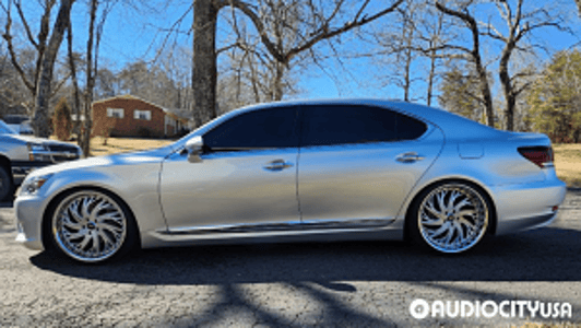 2011 Lexus LS Series on 22" Azad Wheels AZ99 Silver with Chrome SS Lip ...