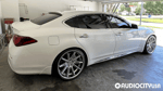 2018 Infiniti Q70 on 22" Ferrada Wheels CM2 Silver Machine with Chrome ...