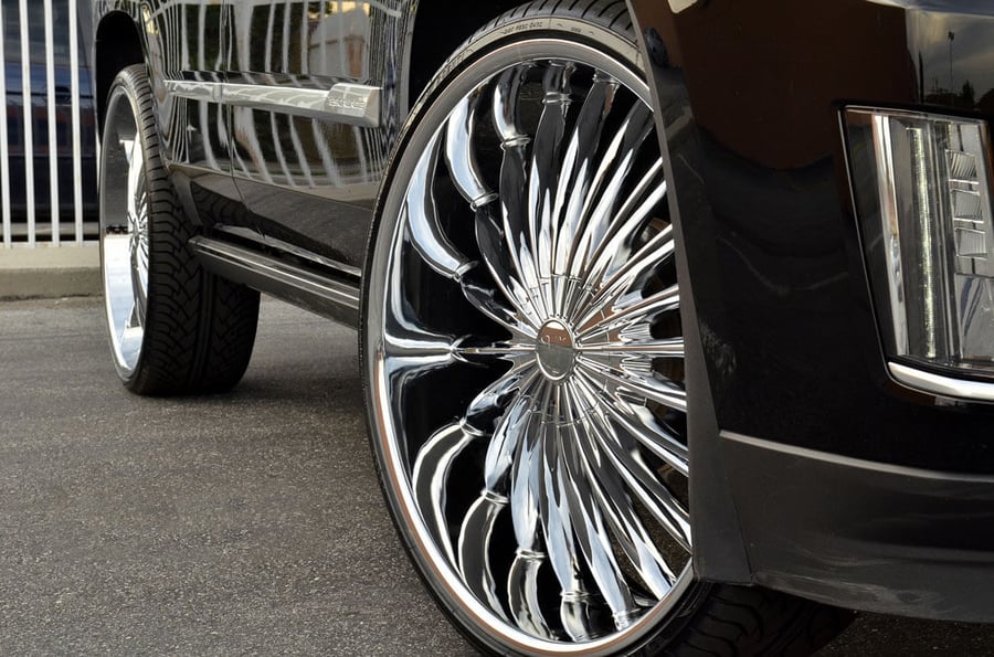 28 inch Velocity Wheels VW11 Chrome Rims for 2015 Cadillac Escalade ...