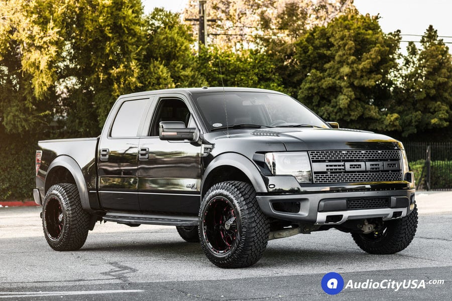 20″ Scorpion Wheels SC-10 Gloss Black With Red Accents Off-Road Rims for 2011 Ford F-150