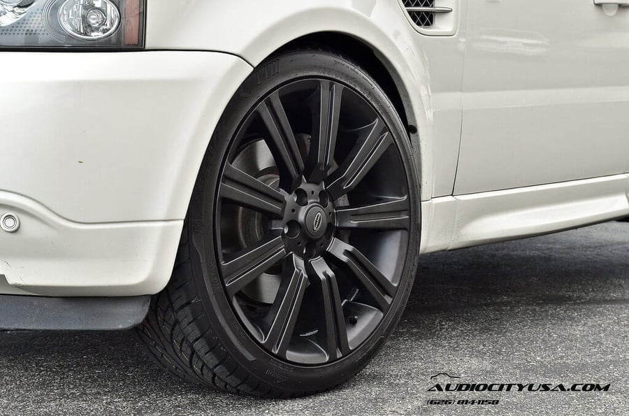 22″ RR Stormer Replica wheels matte black for 2007 Range Rover Sport ...