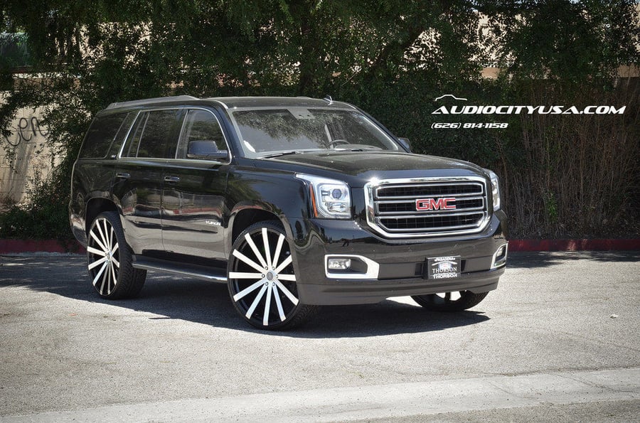 2014 GMC Yukon on 28" Velocity Wheels VW 12 black machine **Deep ...