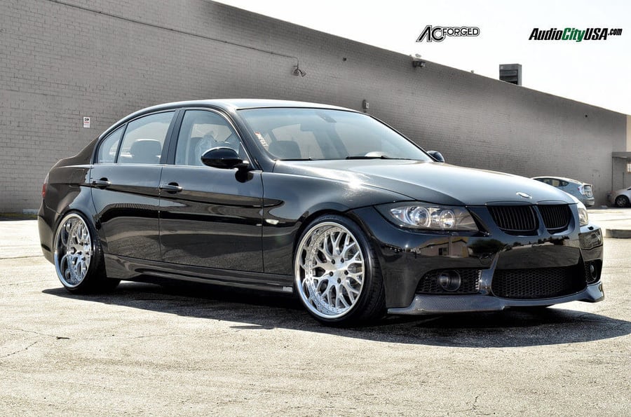 19" AC Forged Wheels ACF701 brush face chrome lip on STANCED 2009 BMW 335 i