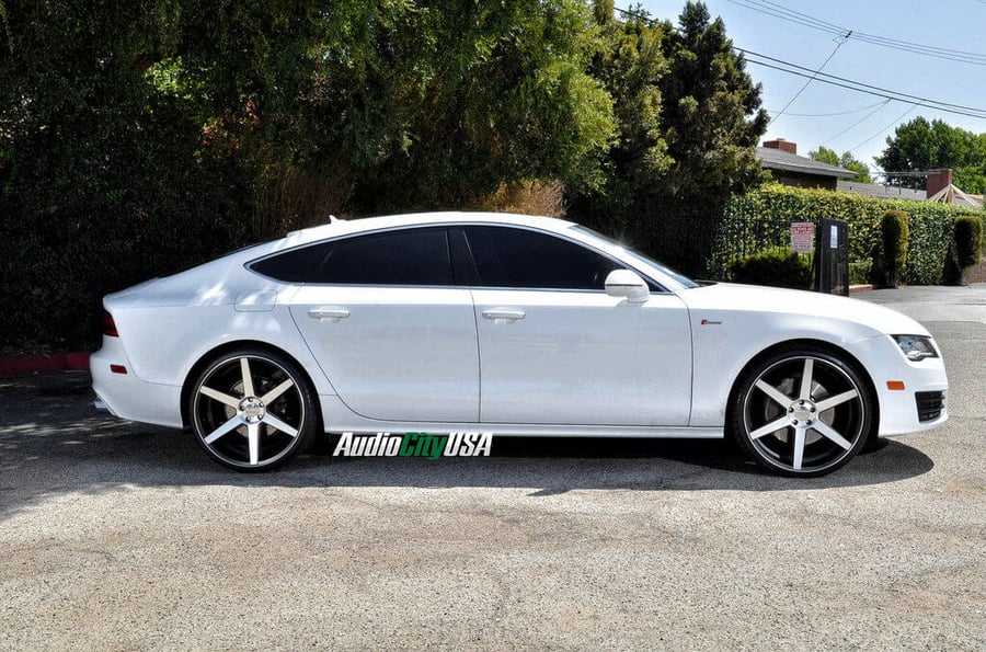 2013 Audi A7 on 22" Azad Wheels Z84 Black machine wheels **DEEP CONCAVE ...