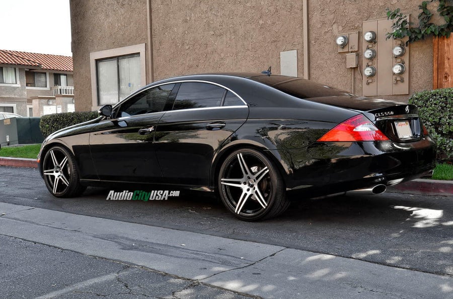 2007 Mercedes Benz CLS 550 on 20" AZAD Wheels 5120 black machine **DEEP ...