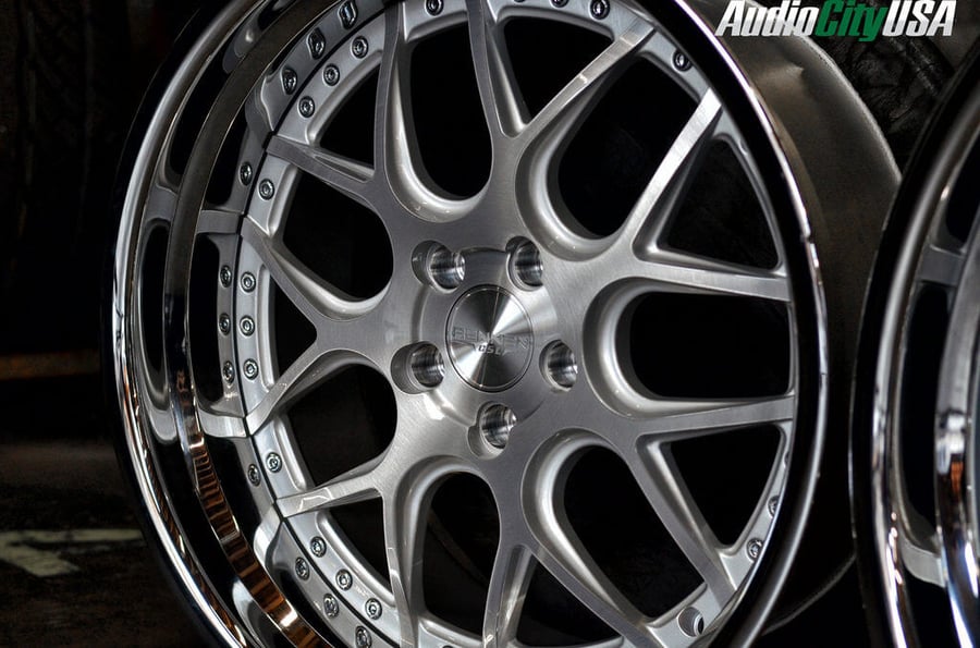 18" 19" 20" Rennen Wheels CSL 2 Mesh brush silver face chrome STEP lip ...