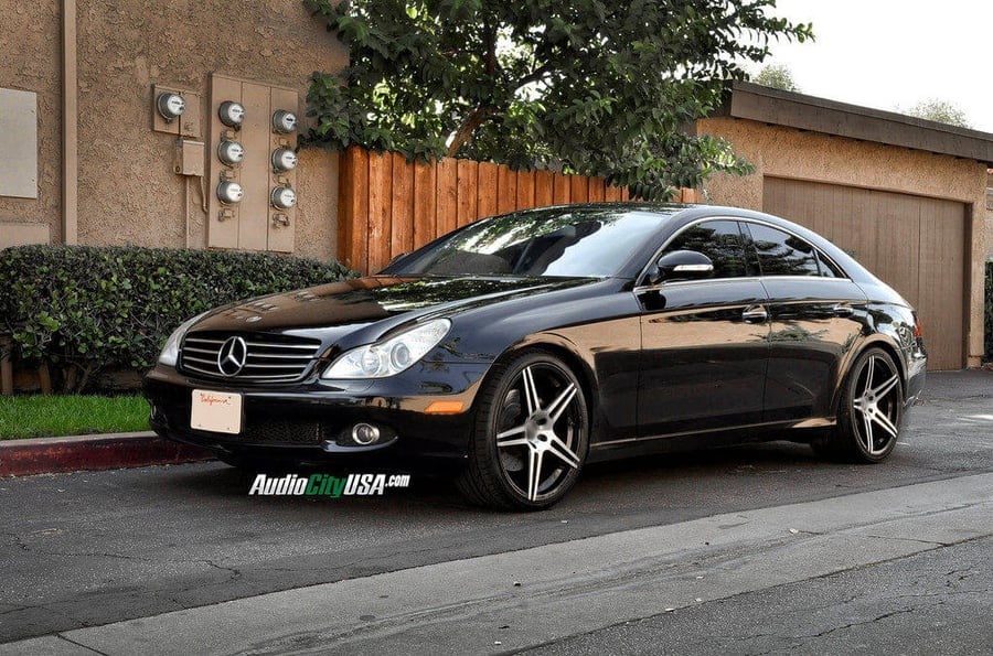 2007 Mercedes Benz CLS 550 on 20" AZAD Wheels 5120 black machine **DEEP ...