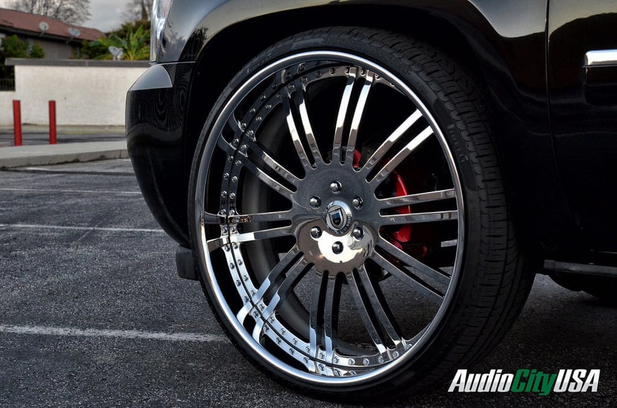 28" Asanti Wheels AF 128 Chrome 3 piece for 2008 Chevy Tahoe