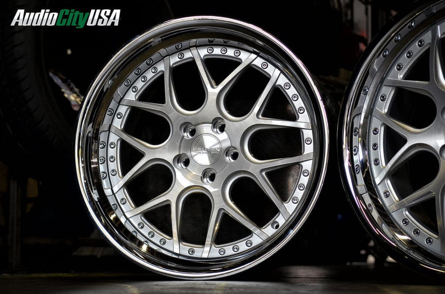 18" 19" 20" Rennen Wheels CSL 2 Mesh brush silver face chrome STEP lip ...