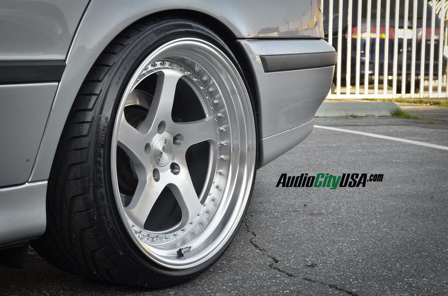 1998 BMW 540 i on 19" Zedd Wheels SL5 Silver face polish step lip ...