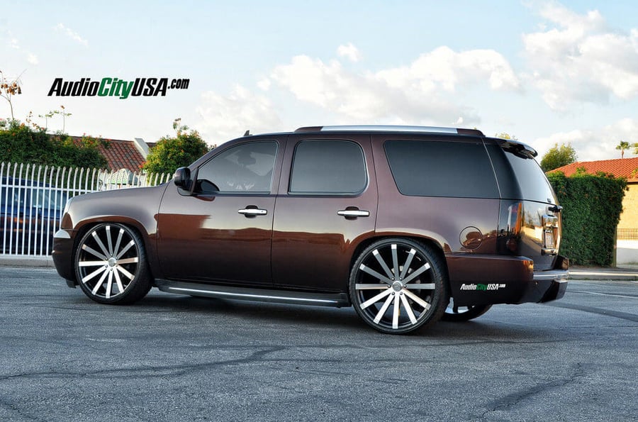 **BAGGED** GMC Yukon on 26" Velocity Wheels VW 12 black machine ...