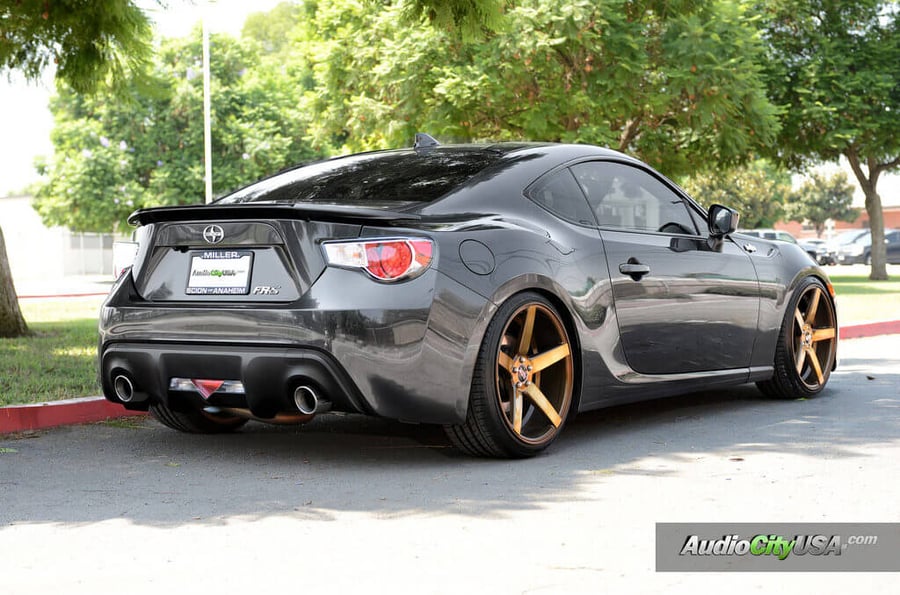 2015 Scion FR-S on 19" STR Wheels 607 Titanium Finish rims lowered on ...