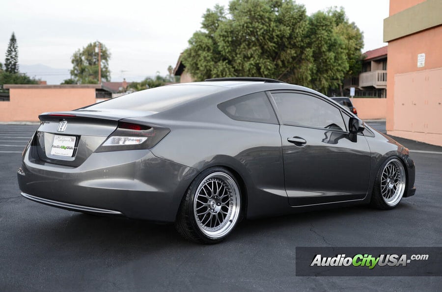 2012 Honda Civic 2 Dr on 18″ ESR Wheels SR 01 Hyper Black