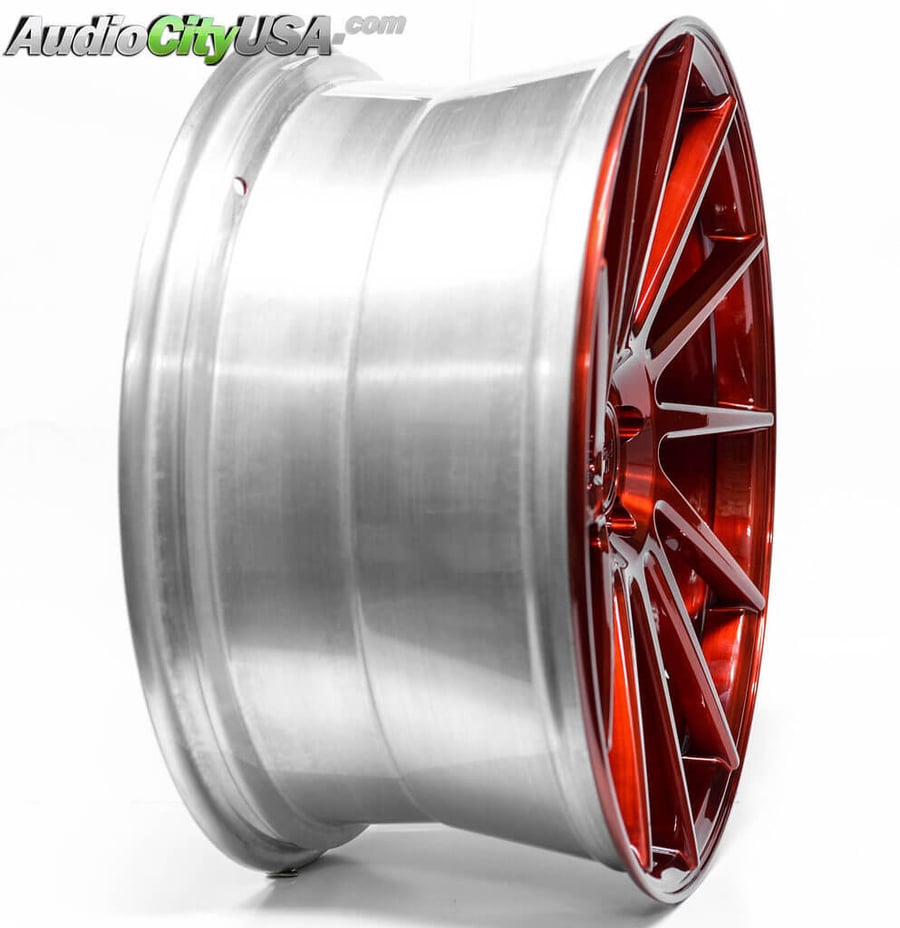 22" Niche Wheels Surge in a Custom painted Brushed Candy Apple Red ...