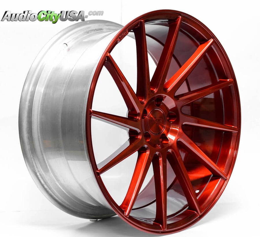 22" Niche Wheels Surge in a Custom painted Brushed Candy Apple Red ...