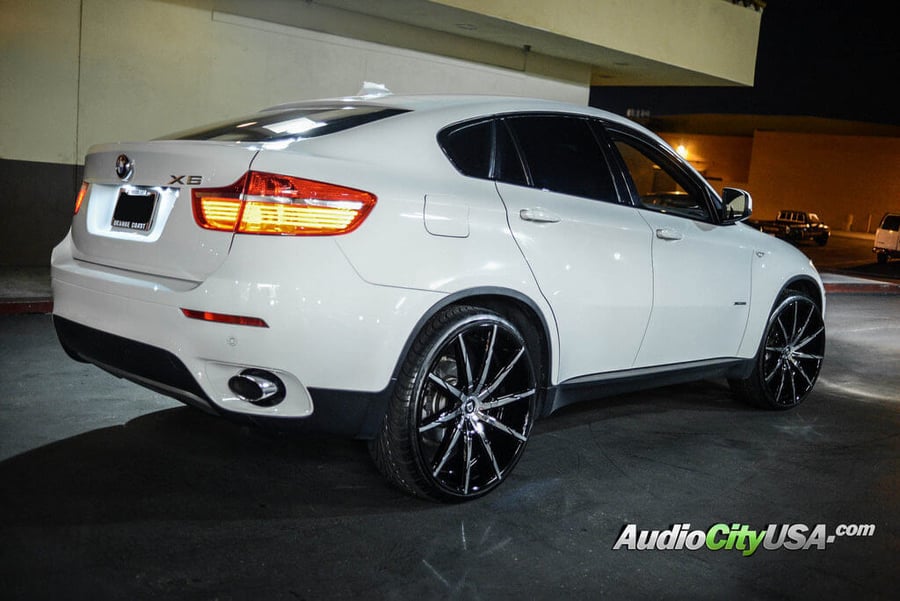 2014 BMW X6 | 24" Lexani Wheels CSS-15 Chrome with Custom Black Window ...