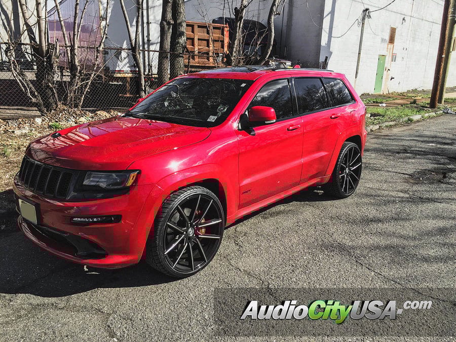 24" Lexani Wheels Gravity with Black rims and CNC Grooves for a 2014 ...