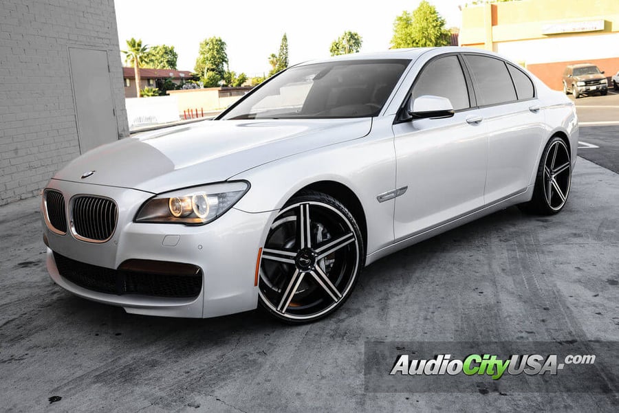 22″ Giovanna-Gianelle Wheels Lucca Black Machined Rims for 2012 BMW 750i