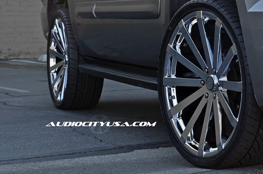 26″ Velocity VW 12 (DEEP CONCAVE) Chrome Wheels On GMC Yukon