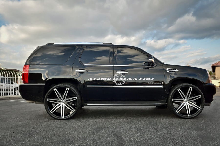 26x10 Lexani Johnson Black Machine On Cadillac Escalade | Lexani Tires