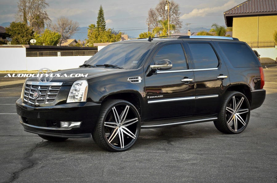 26" Lexani Wheels Johnson Black Machine On Cadillac Escalade | Lexani Tires