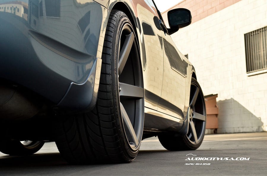 20" STR 607 matte grey DEEP CONCAVE on infiniti G37 | BLG082916