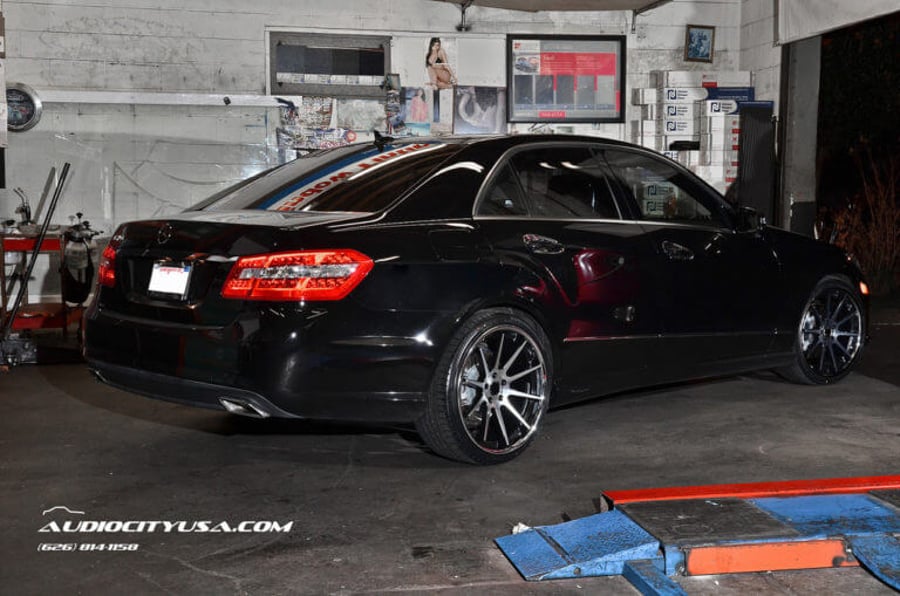 2013 Mercedes Benz E 350 on 20" Euro Mag em 10 black machine | BLG083016
