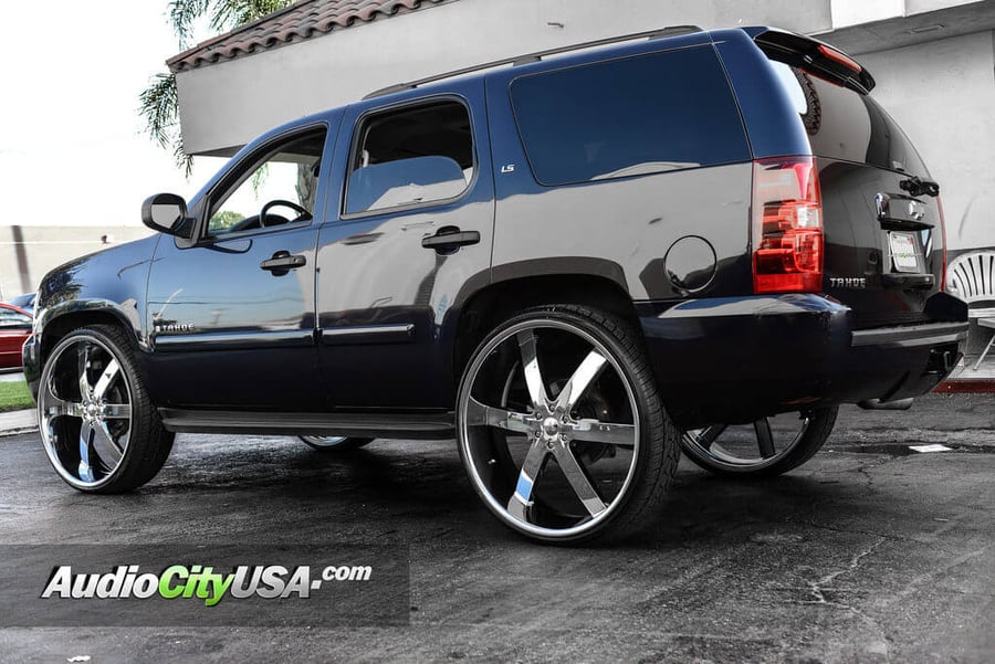 30″ U2 Wheels 55 Chrome Deep Dish Rims For 2013 Chevy Tahoe