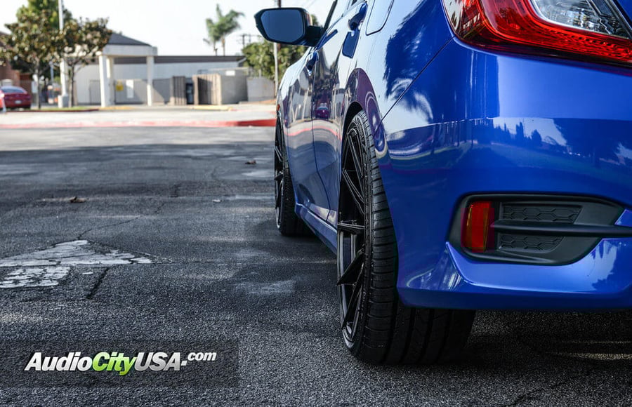 2017 Honda Civic | 19" Autobahn Wheels Altenberg Gloss Black Staggered ...