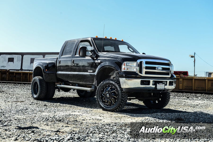 20″ Fuel Wheels D574 Cleaver Dually Gloss Black Milled Rims For Ford F ...