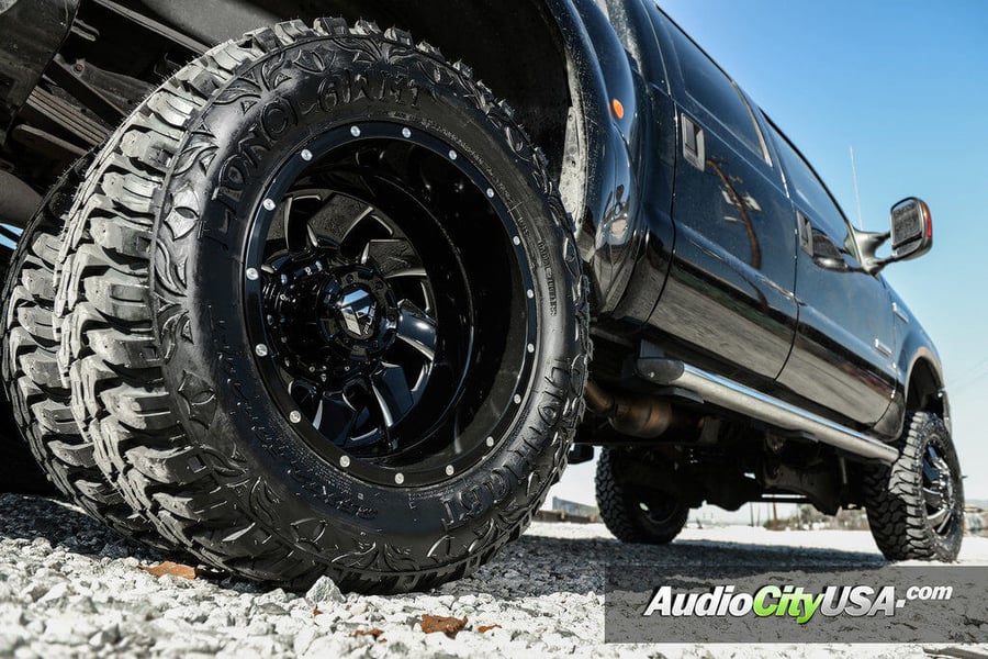 20″ Fuel Wheels D574 Cleaver Dually Gloss Black Milled Rims For Ford F ...