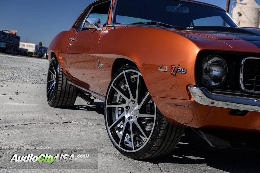 1969 Chevy Camaro Z28 with 20/22″ ERW Wheels ERW-3 Black Machined Rims