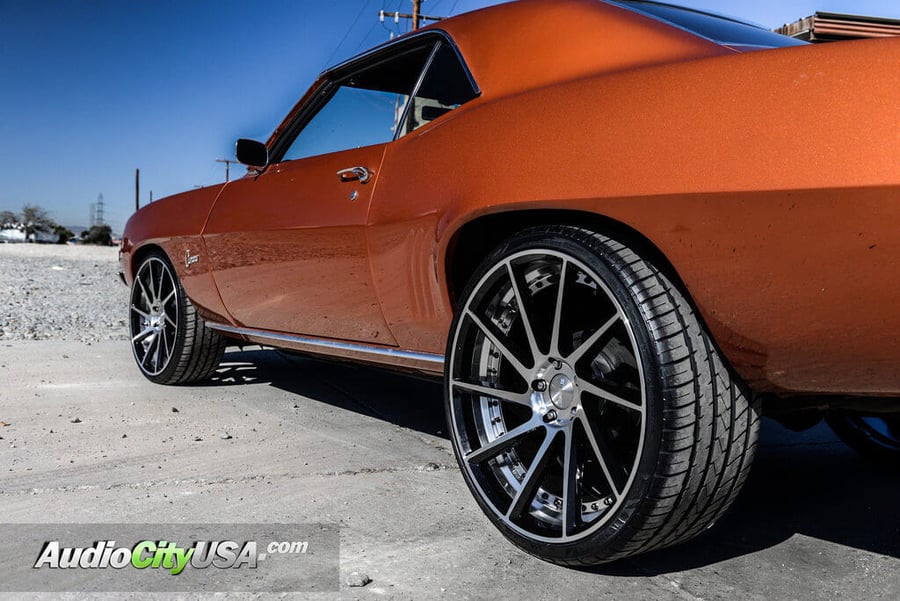 1969 Chevy Camaro Z28 with 20/22″ ERW Wheels ERW-3 Black Machined Rims