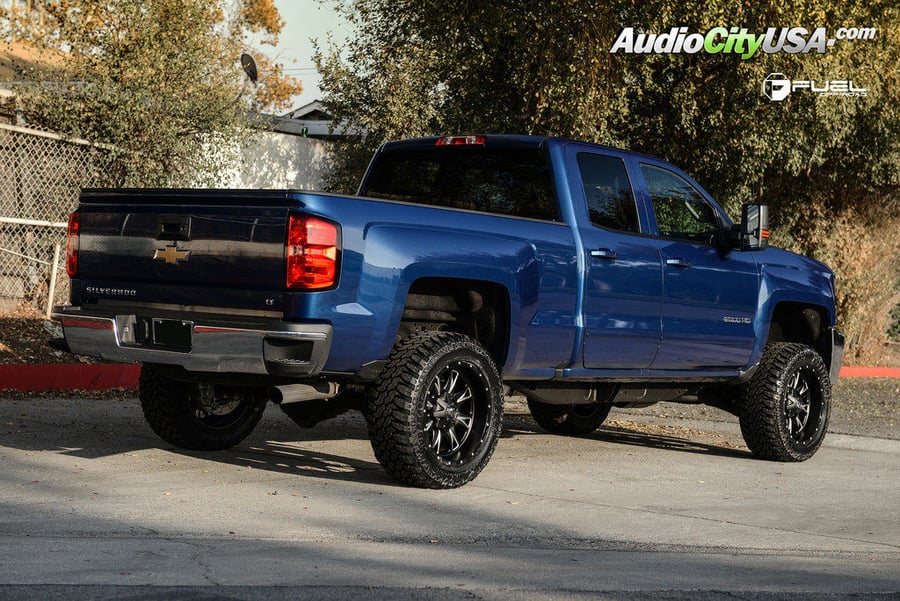 20″ Fuel Wheels D513 Throttle Black Milled Off-Road Rims for 2016 Chevy ...