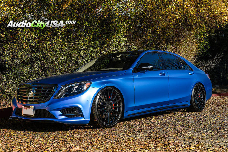 22" Road Force Wheels RF15 In A Gloss Black For 2014 Mercedes Benz S550 AMG