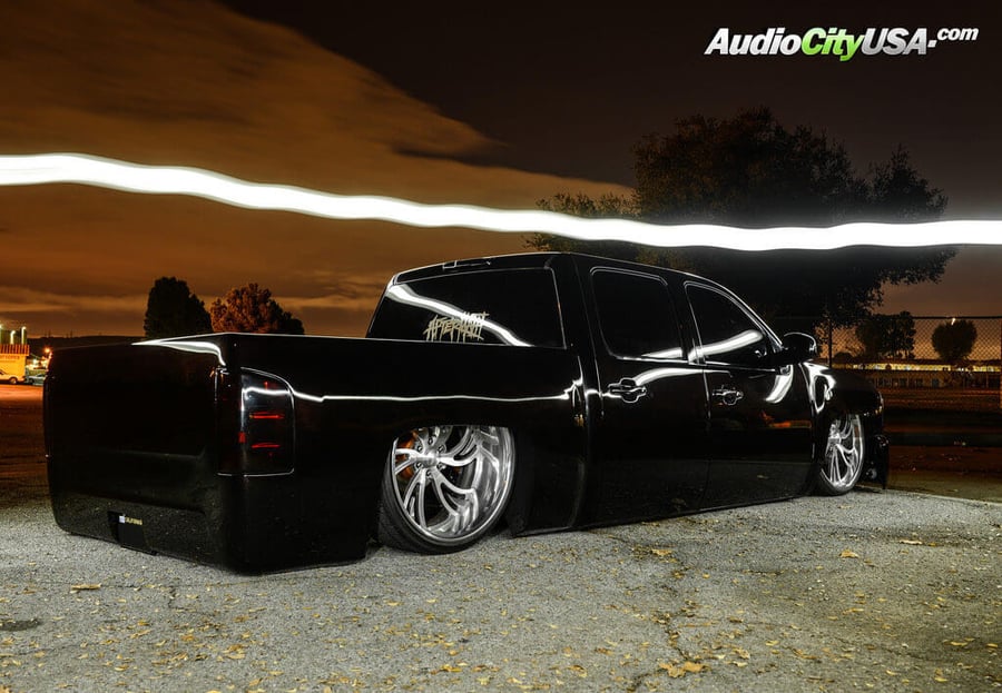 26″ Intro Wheels Valleys Brush Face with Polish Lip For Bagged Chevy ...