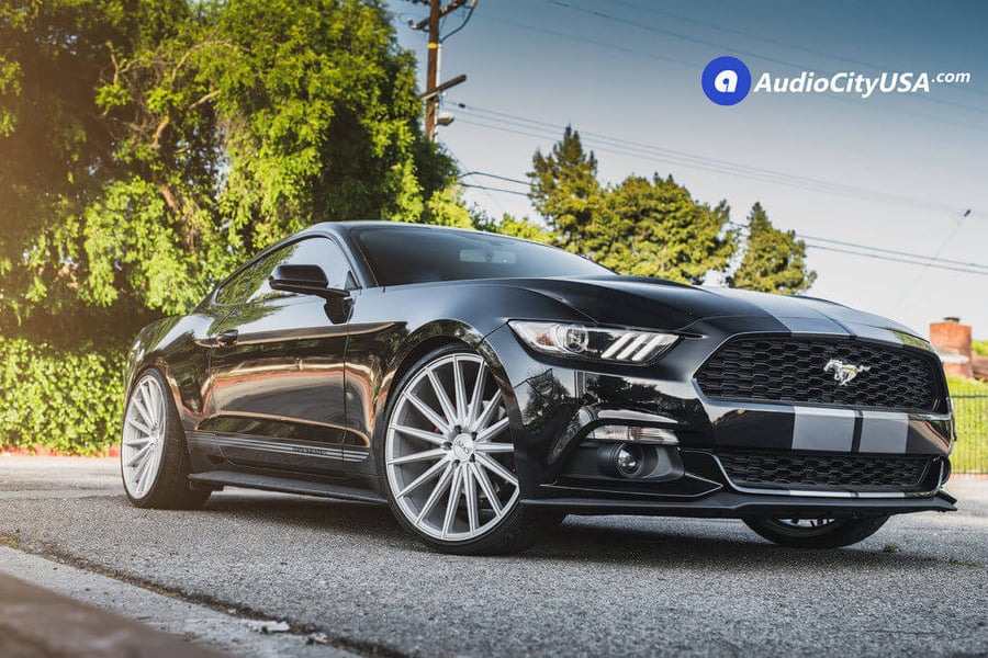2016 Ford Mustang | 22" Azad Wheels AZ48 Silver Machined Rims | H&R ...