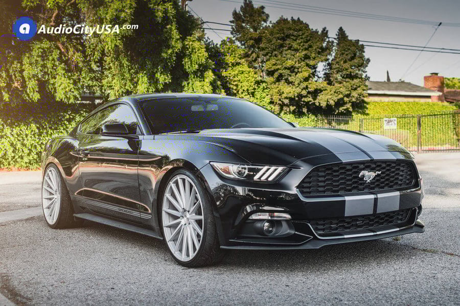 2016 Ford Mustang | 22" Azad Wheels AZ48 Silver Machined Rims | H&R ...