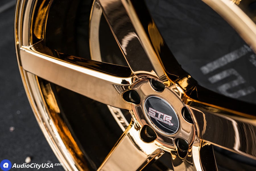 20" STR Wheels 607 Gloss Gold Platted Deep Concave Rims [Limited Quantity]