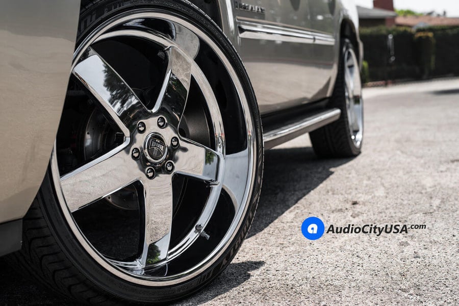 26″ DUB Wheels Big Baller S222 Chrome Rims for 2012 Cadillac Escalade