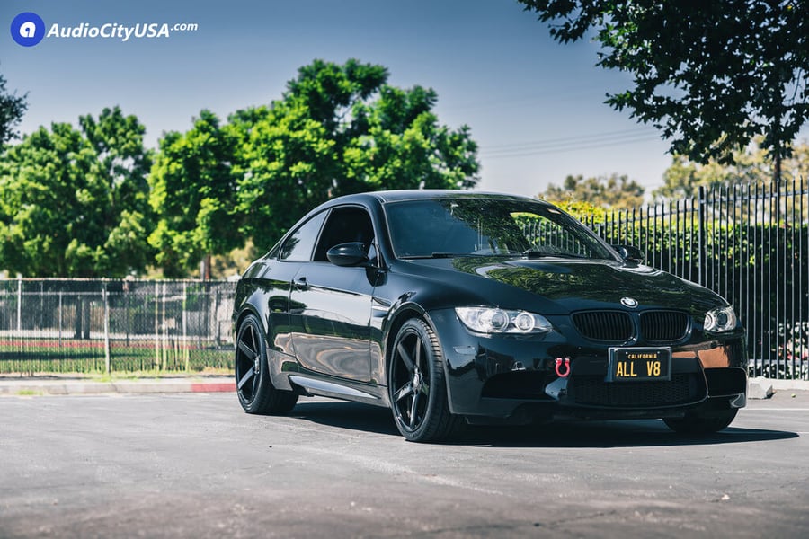 2009 BMW M3 With 19″ STR Wheels 607 Gloss Black Rims