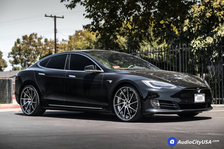 2017 Tesla Model S | 22" ERW Wheels ERW-3 Black Machined Concave Rims ...