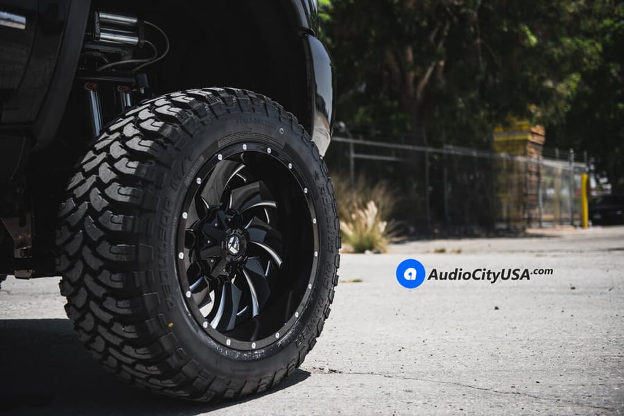 22″ Fuel Wheels D239 Cleaver Gloss Black Milled Rims For 2016 GMC Denali HD