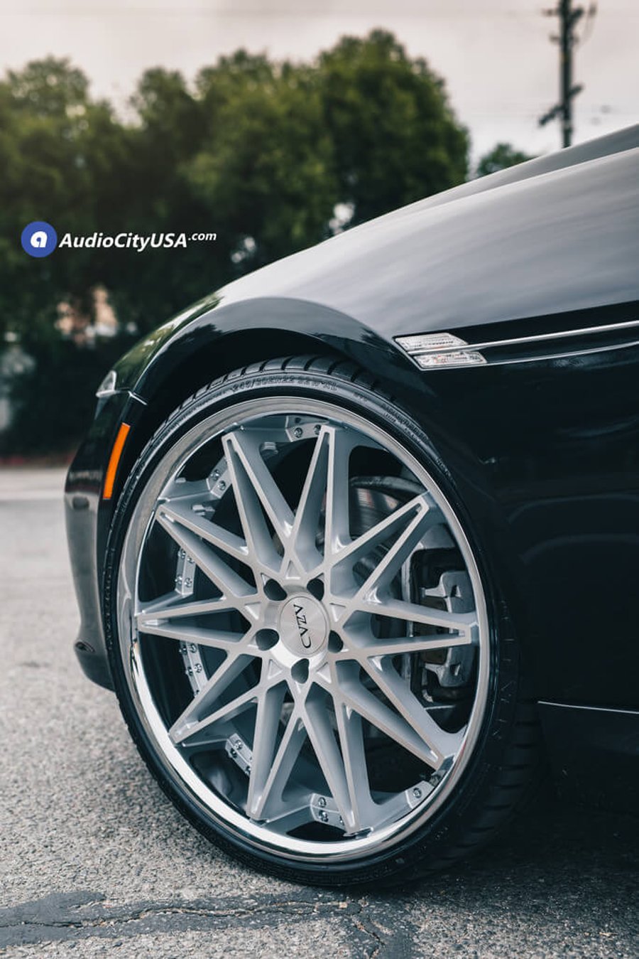 22" AZAD Wheels AZ41 Silver Machined with Chrome Lip Rims | 2009 BMW ...