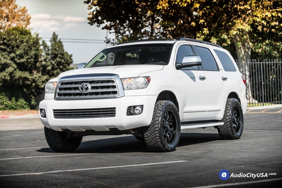 20" Fuel Wheels D595 Sledge Gloss Black Milled Rims For 2012 Toyota Sequoia