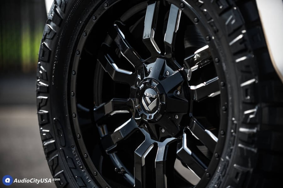 20" Fuel Wheels D595 Sledge Gloss Black Milled Rims For 2012 Toyota Sequoia