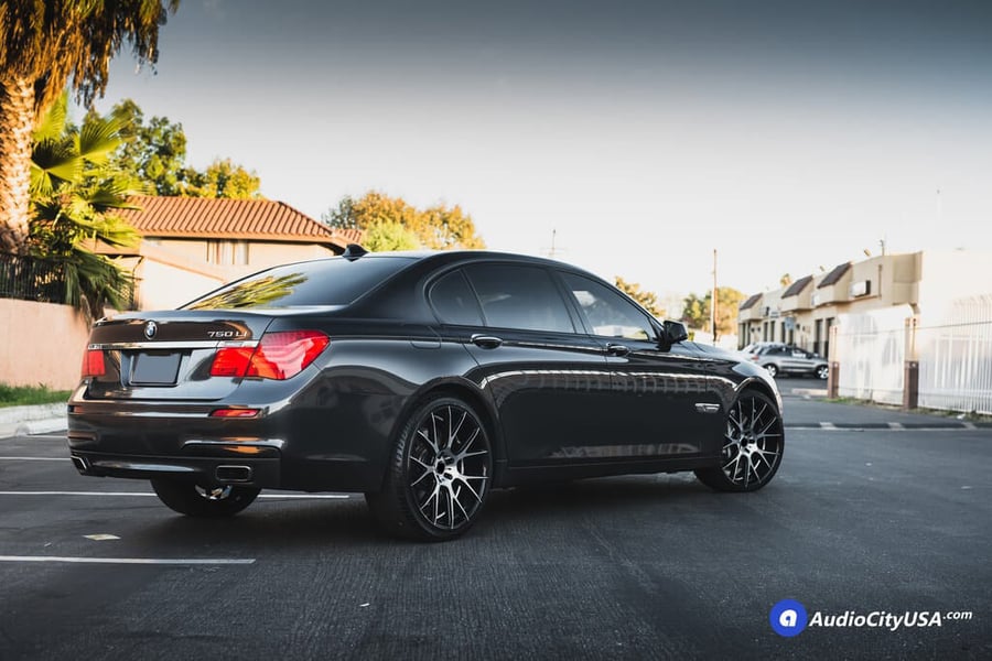 2012 BMW 750 li | 22" Adventus Wheels AVX-7 Black Machine rims ...