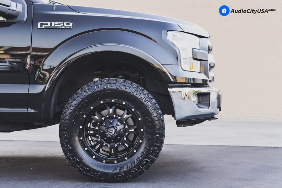 18" Fuel Wheels D517 Krank Black Milled Rims | 33x12.5x18 Toyo Open ...